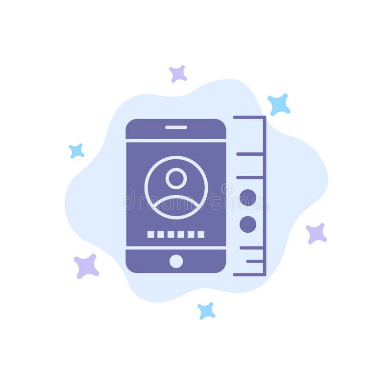 Mobile, Cell, Service, Phone Blue Icon on Abstract Cloud Background ...