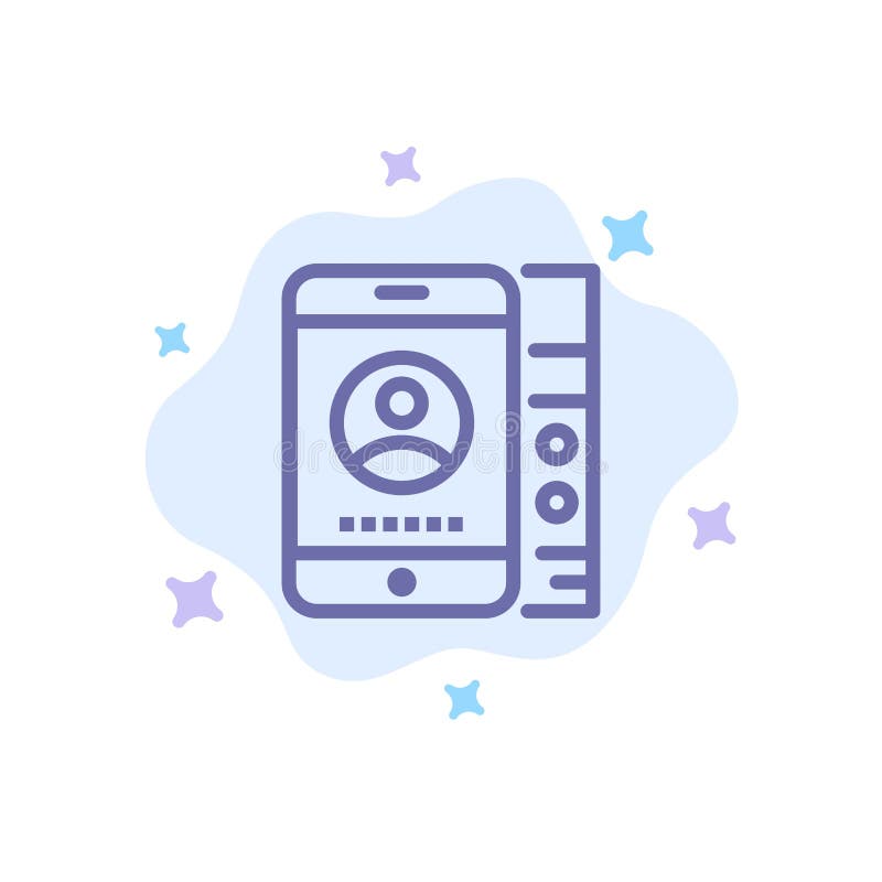 Mobile, Cell, Service, Phone Blue Icon on Abstract Cloud Background ...