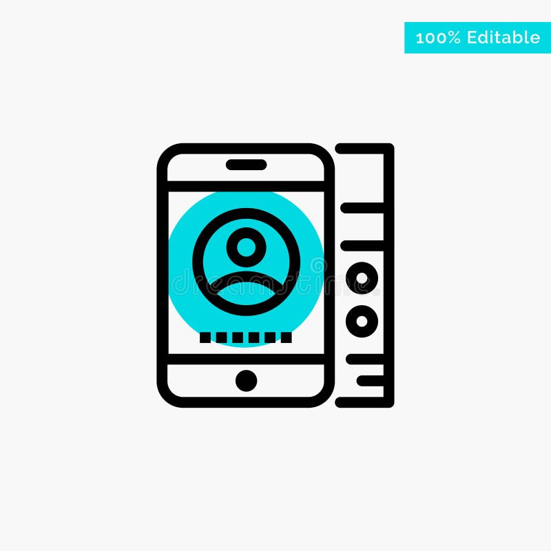 Mobile, Cell, Service, Phone Turquoise Highlight Circle Point Vector ...