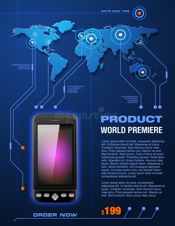 Mobile Cell Smart Phone Telecom Provider Flyer Stock Vector ...