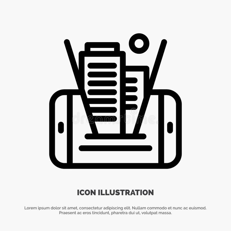 Mobile, Cell, Technology, Building Line Icon Vector Stock Vector ...