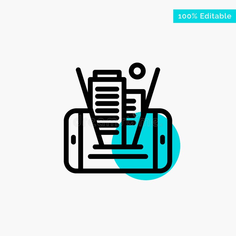 Mobile, Cell, Technology, Building Turquoise Highlight Circle Point ...