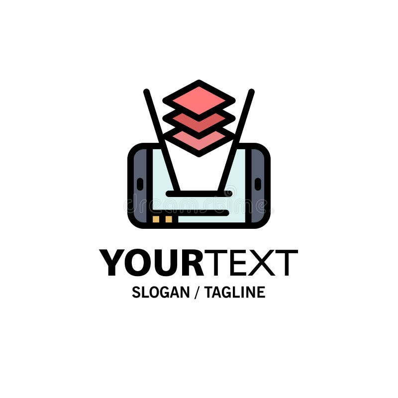 Mobile, Cell, Technology Business Logo Template. Flat Color Stock ...