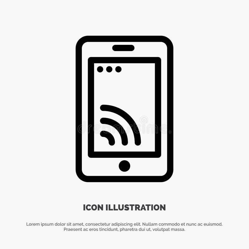 Mobile, Cell, Wifi, Service Line Icon Vector Stock Vector ...