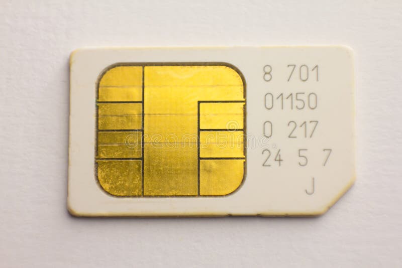 Sim Card Mobile Cellular Phone Chip on White Background Stock Photo ...