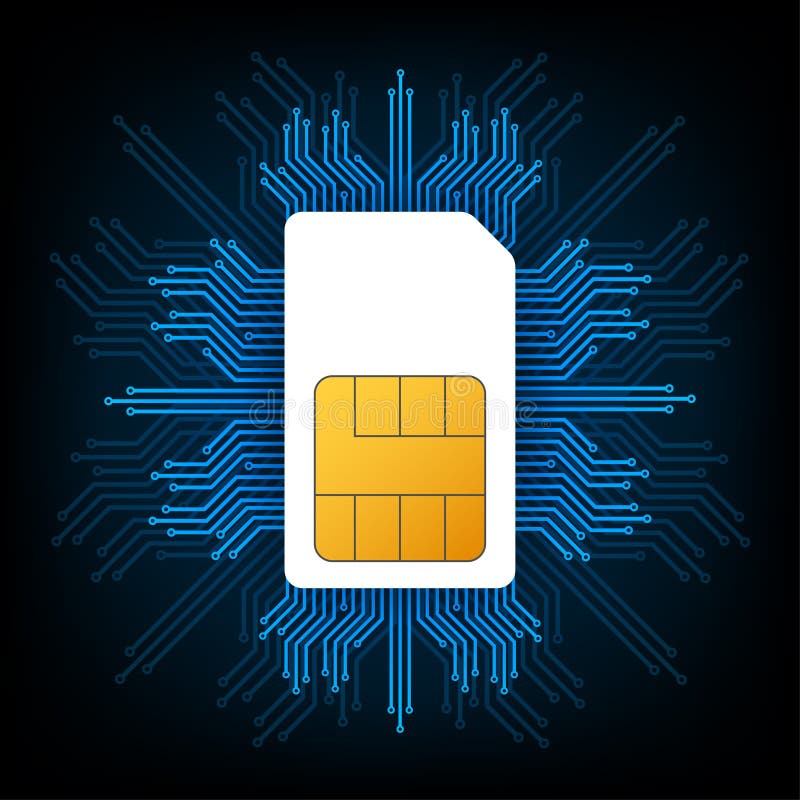 Mobile Cellular Phone Sim Card Chip. Vector Stock Illustration Stock ...