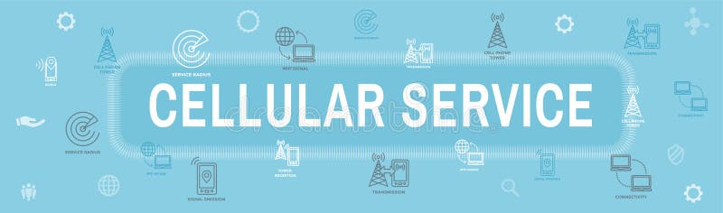 Mobile Cellular Service Web Header Banner with Cellphone Towers Stock ...