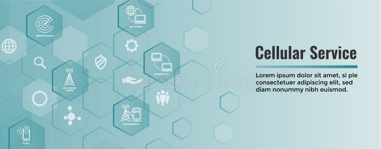 Mobile Cellular Service Web Header Banner with Cellphone Towers Stock ...