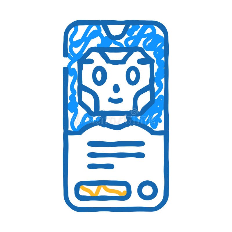 Mobile Chat Bot Icon Doodle Illustration Stock Vector - Illustration of ...