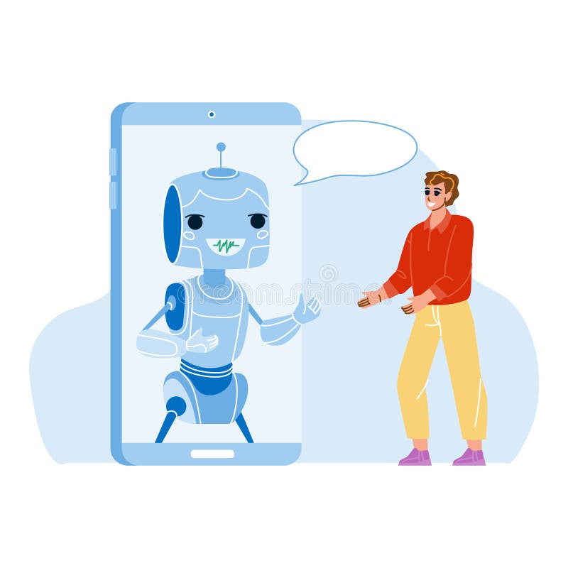 Mobile Chat Bot for Support Client Online Vector Stock Vector ...
