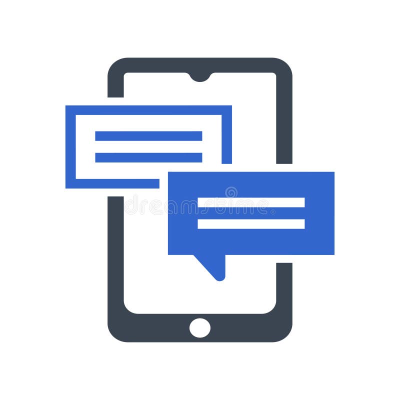 Mobile Chat Icon stock vector. Illustration of sign - 174903504