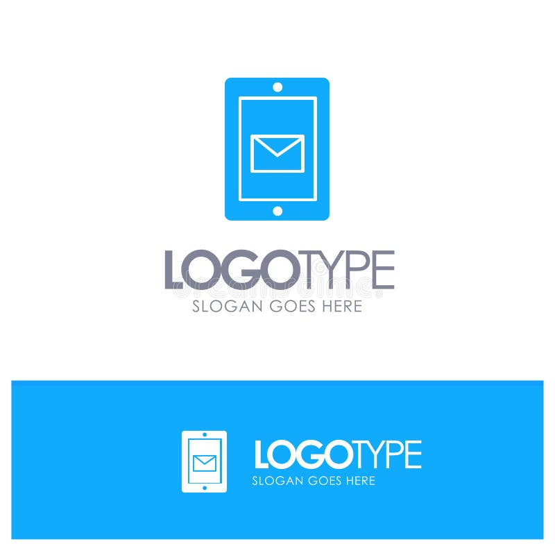 Mobile, Chat, Service, Support Blue Solid Logo with Place for Tagline ...