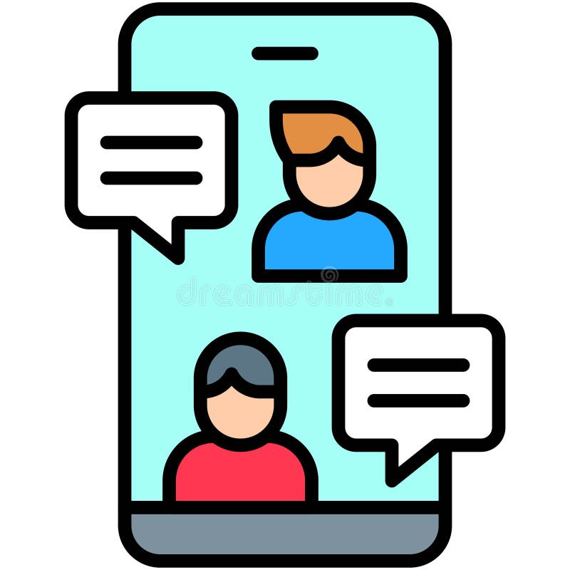 Mobile Chat, Work from Home Related Vector Stock Vector - Illustration ...