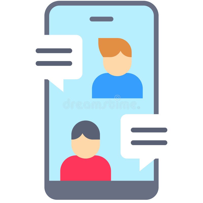 Mobile Chat, Work from Home Related Vector Stock Vector - Illustration ...