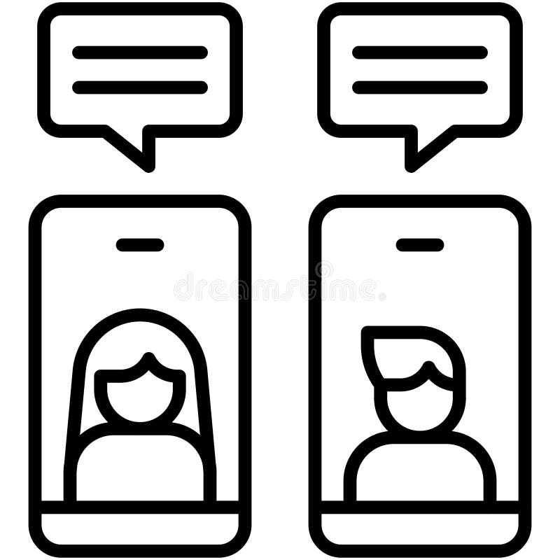 Mobile Chat, Work from Home Related Vector Stock Vector - Illustration ...