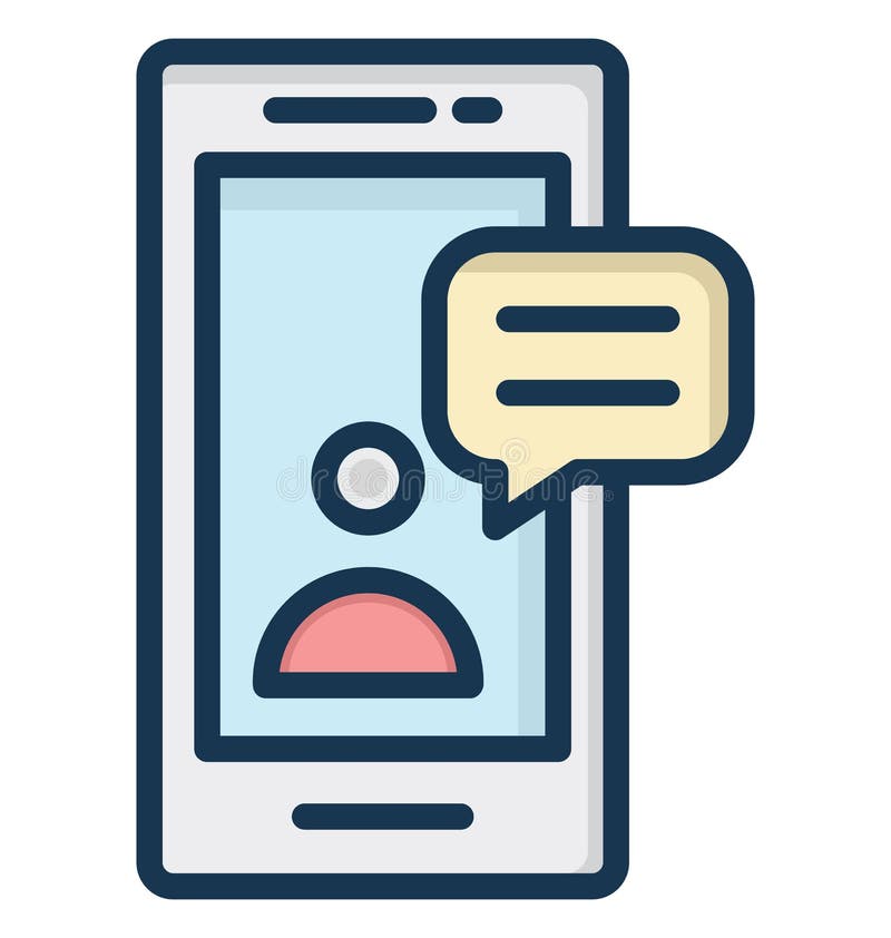 Mobile Chatting Isolated Vector Icon that Can Be Easily Modified or ...
