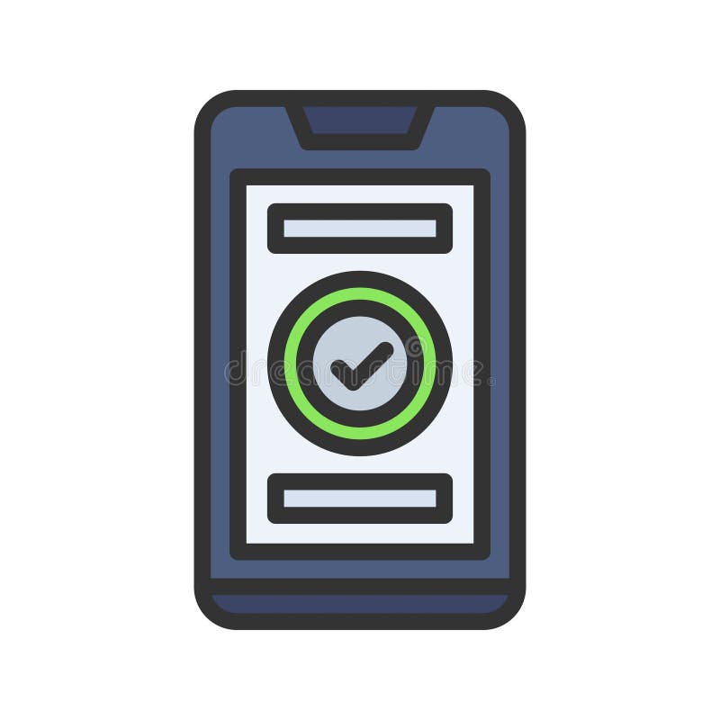 Mobile Check Icon Image. stock vector. Illustration of smartphone ...