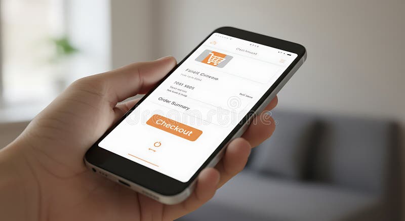 Mobile Checkout Process stock illustration. Illustration of hand ...