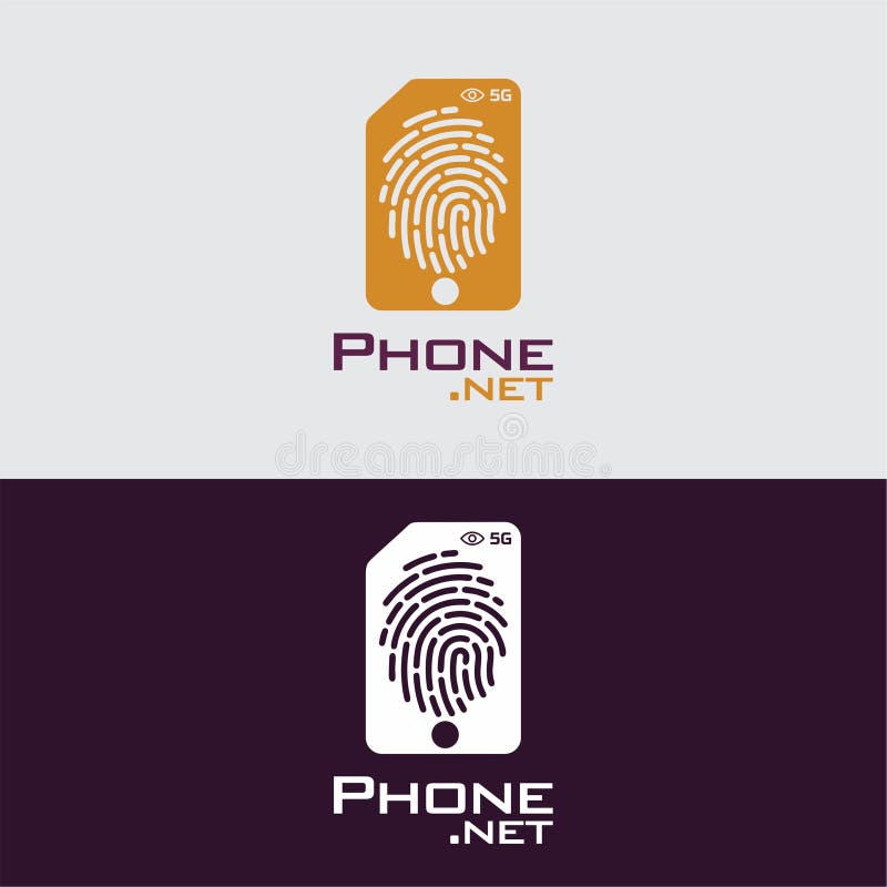 Mobile Chip Design with Fingerprint on the Chip Stock Vector ...