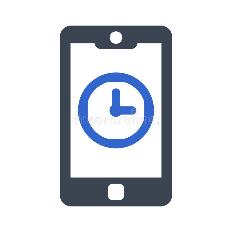 Mobile Clock icon stock vector. Illustration of clock - 212679566