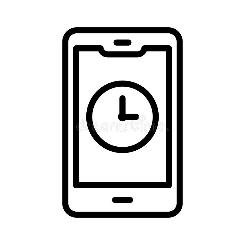 Mobile Clock icon stock vector. Illustration of watch - 225662356