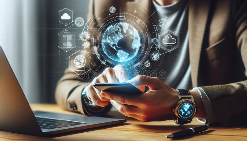 Mobile And Cloud Computing Transforming Data Into Actionable Insights Stock Illustration