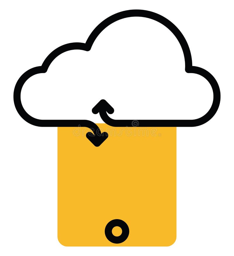 Mobile cloud sync, icon stock vector. Illustration of vector - 259399793