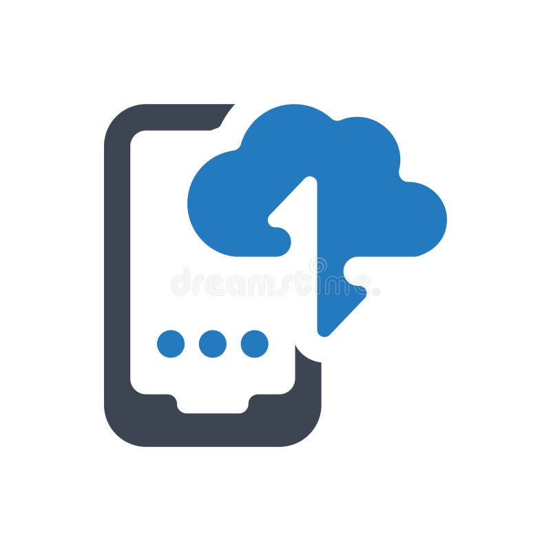 Mobile cloud syncing icon stock vector. Illustration of development ...