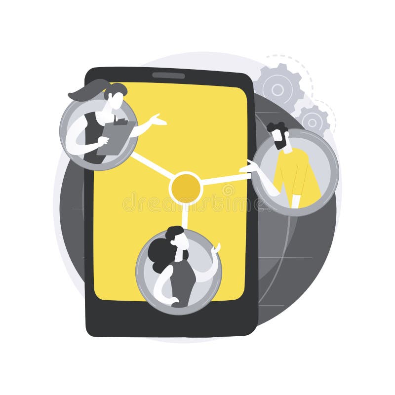 Mobile App for Collaboration between Different Workers Stock ...