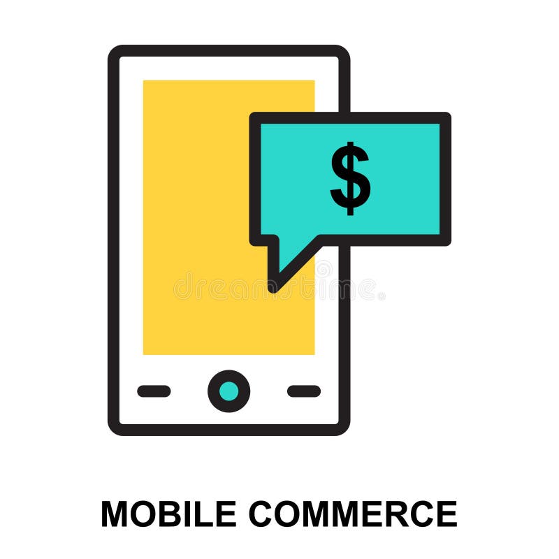 Mobile Commerce stock illustration. Illustration of online - 91233589