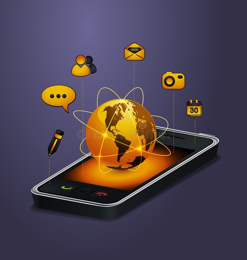 Mobile Communication Concept Stock Vector - Illustration of artwork ...