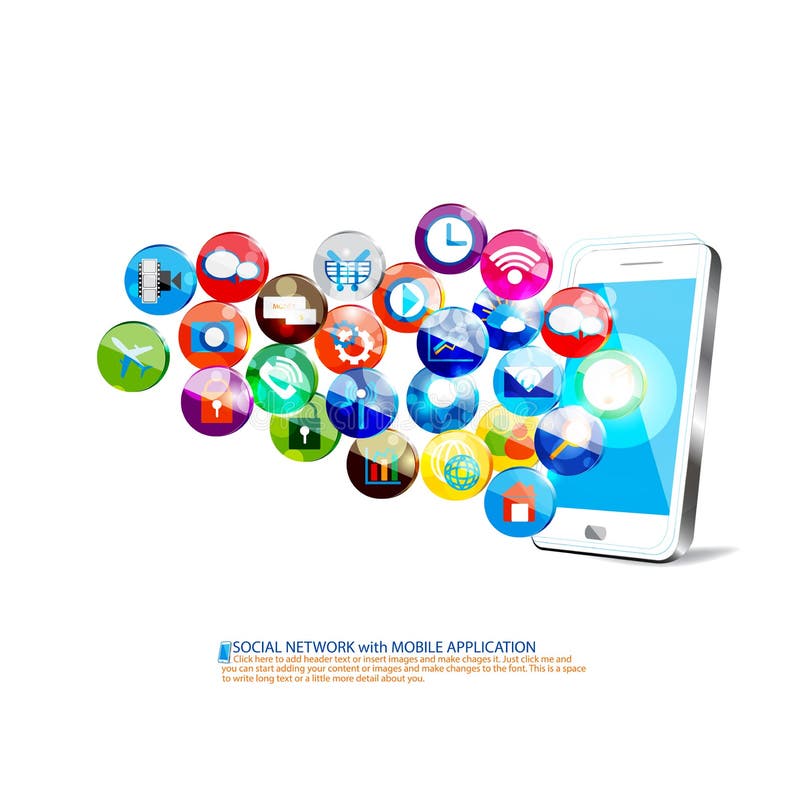 Mobile Communication Design Stock Illustration - Illustration of ...