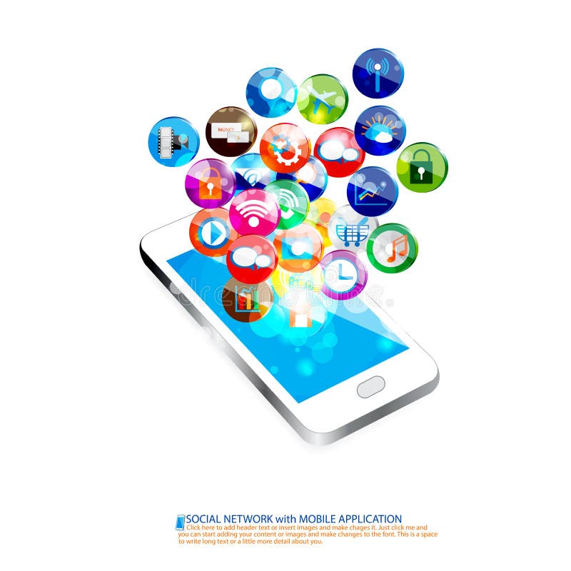 Mobile Communication Design Stock Illustration - Illustration of ...