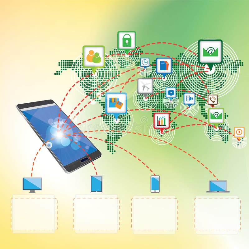 Mobile Communication Design Stock Vector - Illustration of downloading ...