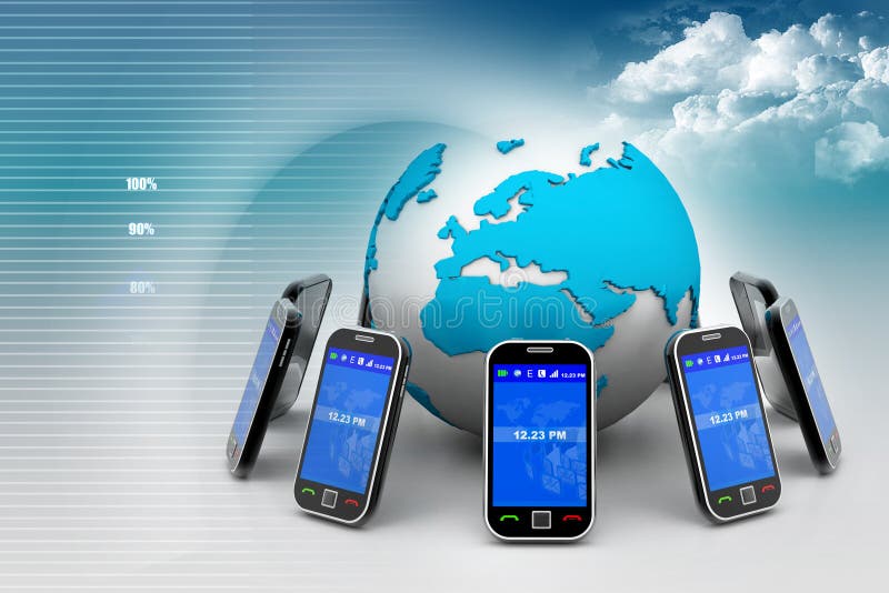 Mobile Communication stock illustration. Illustration of email - 36112078