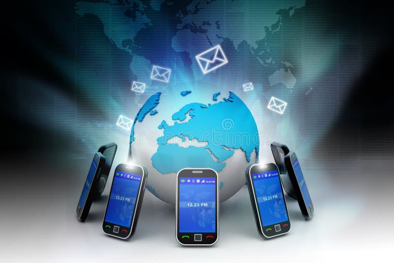 Mobile Communication stock illustration. Illustration of email - 36112078
