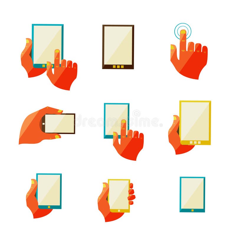 Mobile Communication Flat Icons Stock Illustration - Illustration of ...