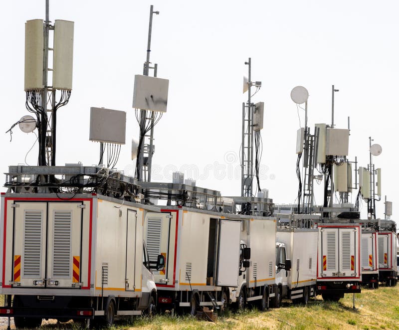 Mobile Communication Gsm Base Station Vehicles Stock Photo - Image of ...