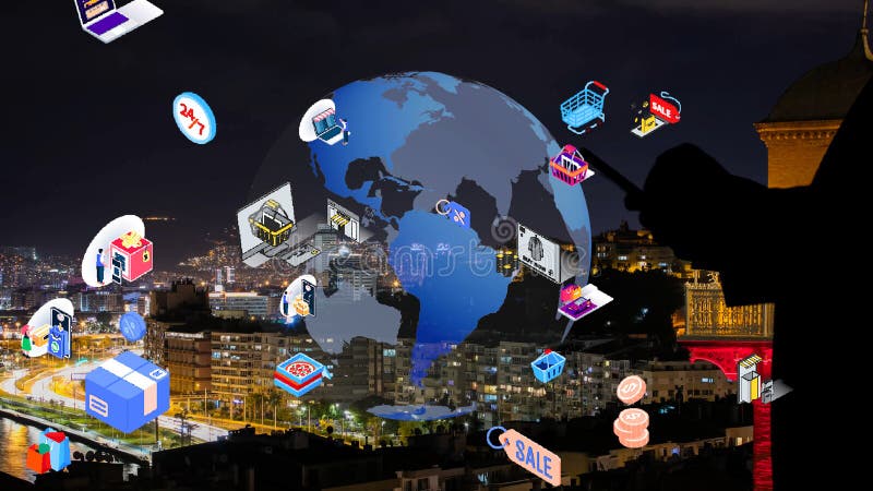 Mobile Communication Network Concept. IoT Internet of Things Stock ...