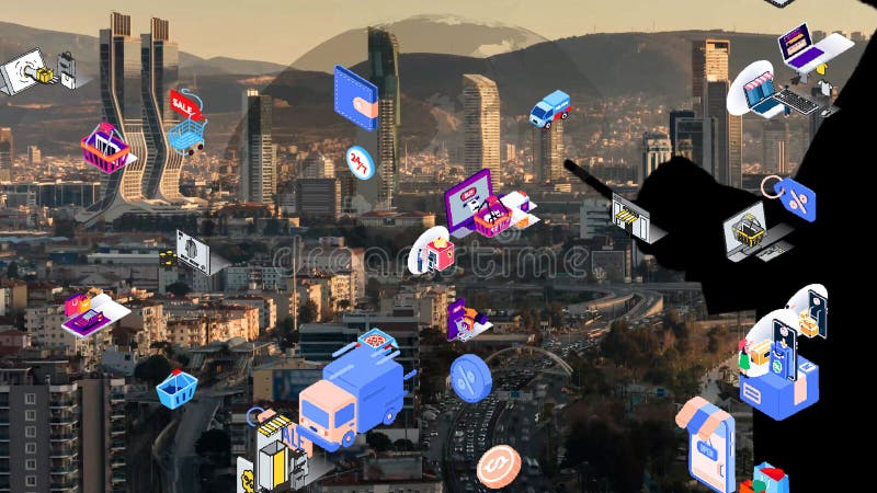 Mobile Communication Network Concept. IoT Internet of Things Stock ...