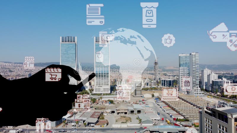 Mobile Communication Network Concept.online Shopping Stock Image ...