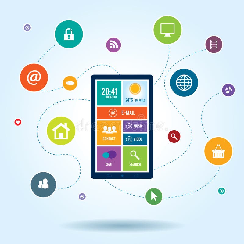 Mobile Communication Illustration Concept Stock Vector - Illustration ...