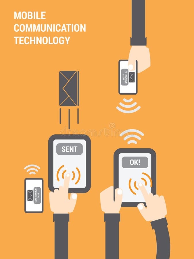 Communication Icons for Mobile Email Chat Stock Illustration ...