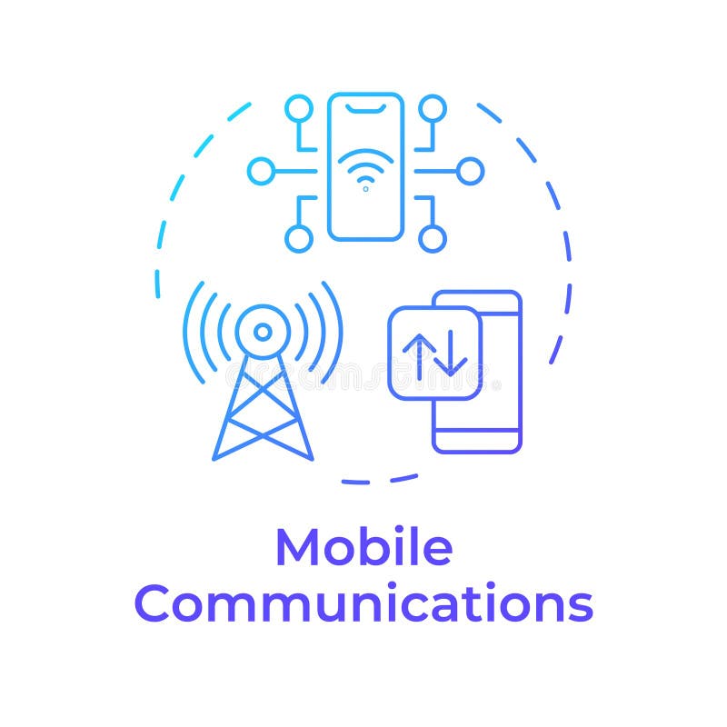 Mobile Communications Blue Gradient Concept Icon Stock Illustration ... Mobile Communications Blue Gradient Concept Icon Stock Illustration ...