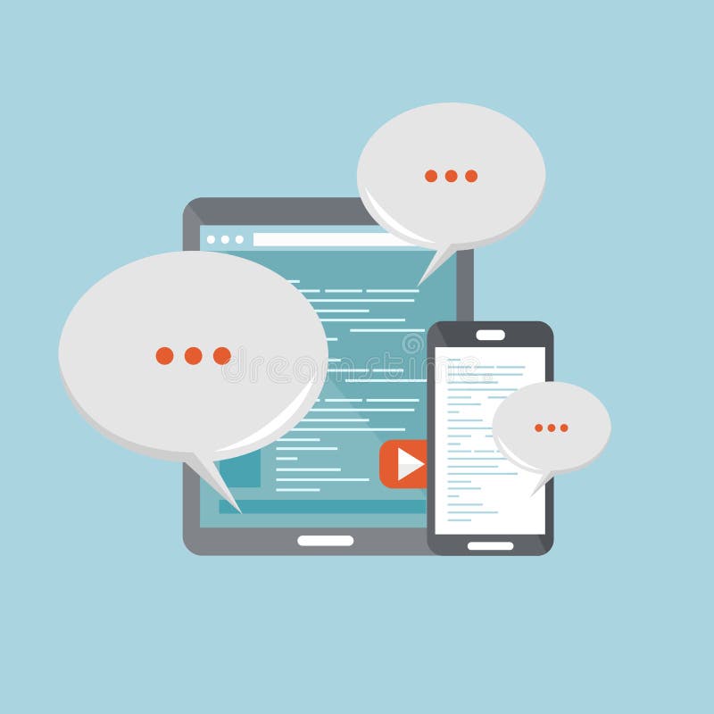 Mobile Applications Concept. Hands with Phones. Flat Illustration ...