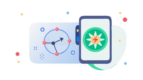Mobile Compass App, Symbolizing Smartphone Navigation and Direction, Vector Design Generative AI ...
