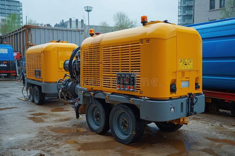 Mobile Compressor for Construction Stock Photo - Image of control ...