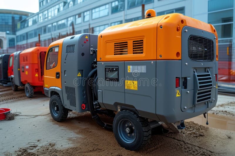 Mobile Compressor for Construction Stock Photo - Image of power ...
