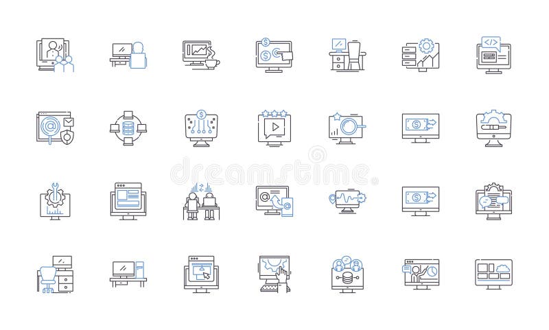 Mobile Computing Line Icons Collection. Mobility, Connectivity ...