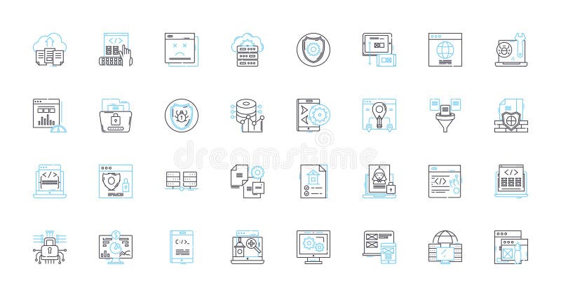 Mobile Computing Linear Icons Set. Portability, Connectivity, Mobility ...